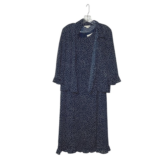Appleseed's | Dresses | Vintage Appleseeds Blue White Polka Dot Dress ...